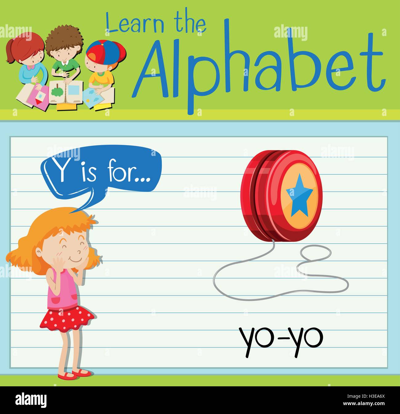 Flashcard letter Y is for yo-yo illustration Stock Vector Image & Art ...