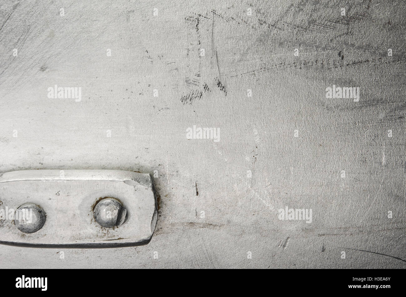texture of the old aluminum surface with rivets, corrosion, scratches ...