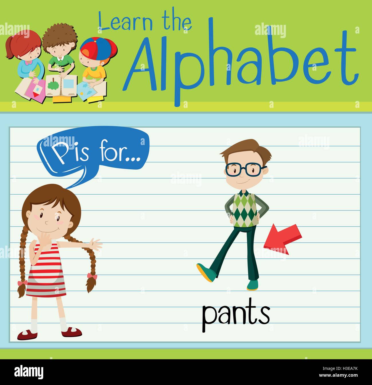 Flashcard letter P is for pants illustration Stock Vector Image & Art ...