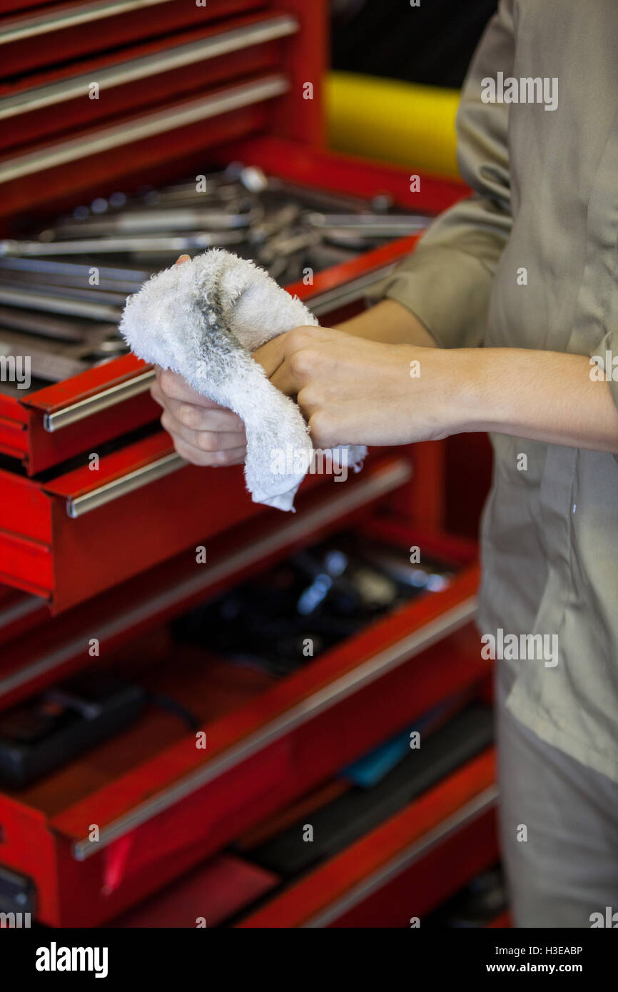 Woman wiping hand hi-res stock photography and images - Alamy