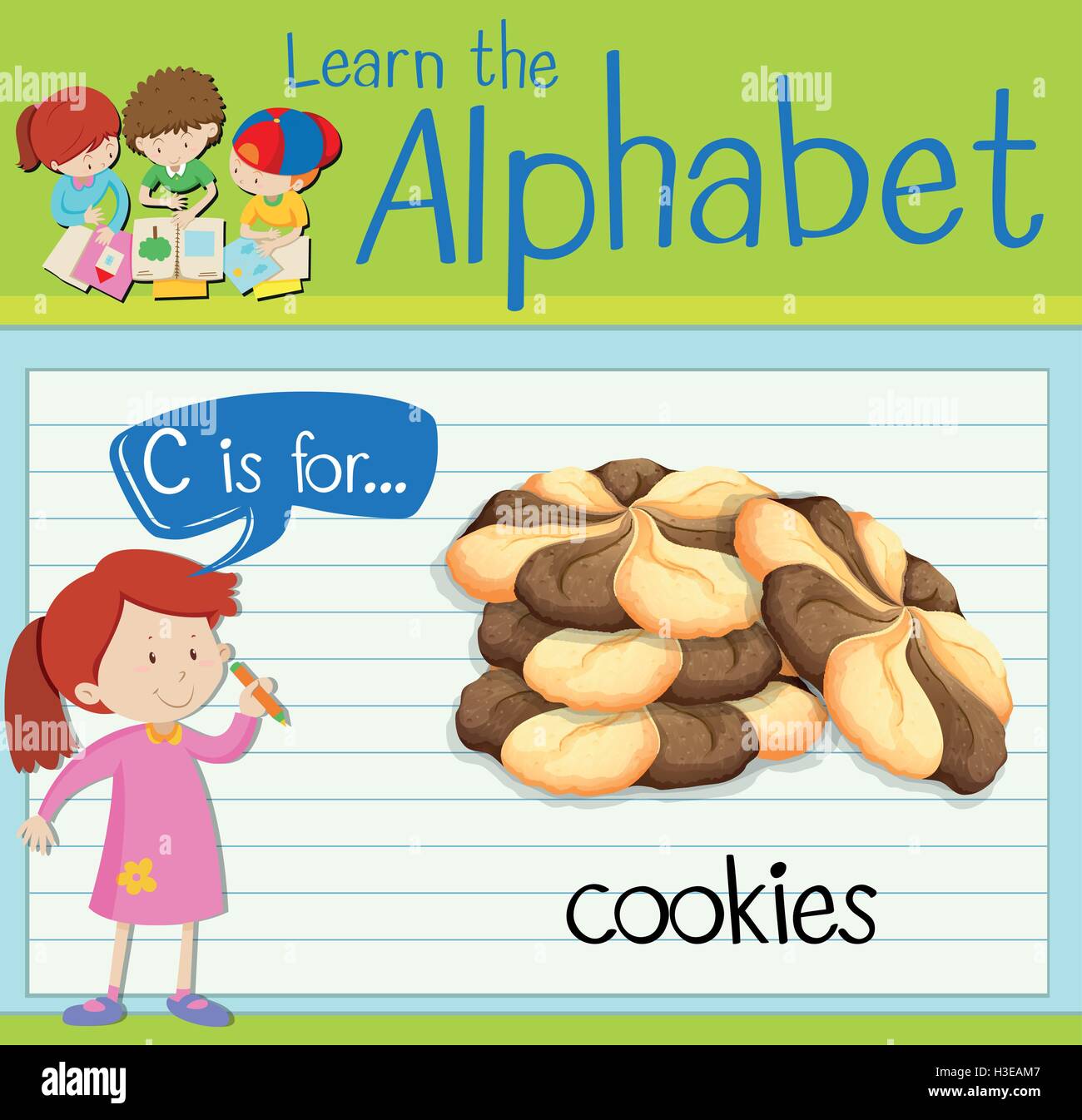 Flashcard letter C is for cookies illustration Stock Vector Image & Art ...