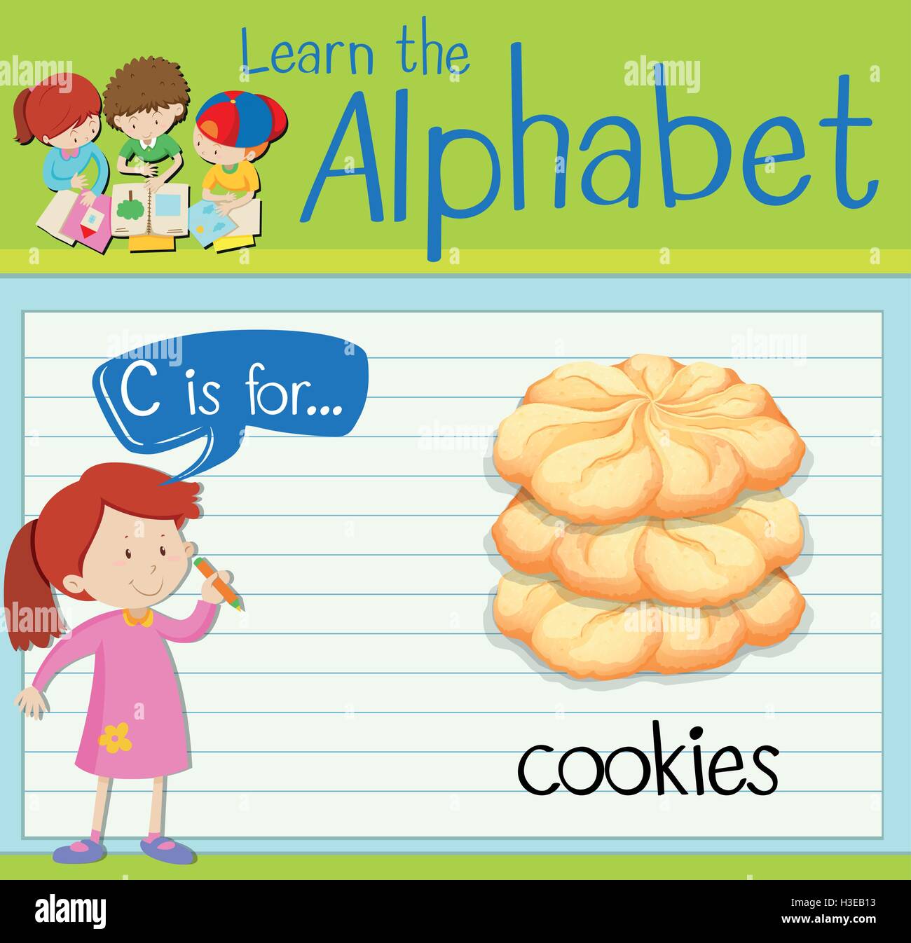 Flashcard letter C is for cookies illustration Stock Vector Image & Art ...