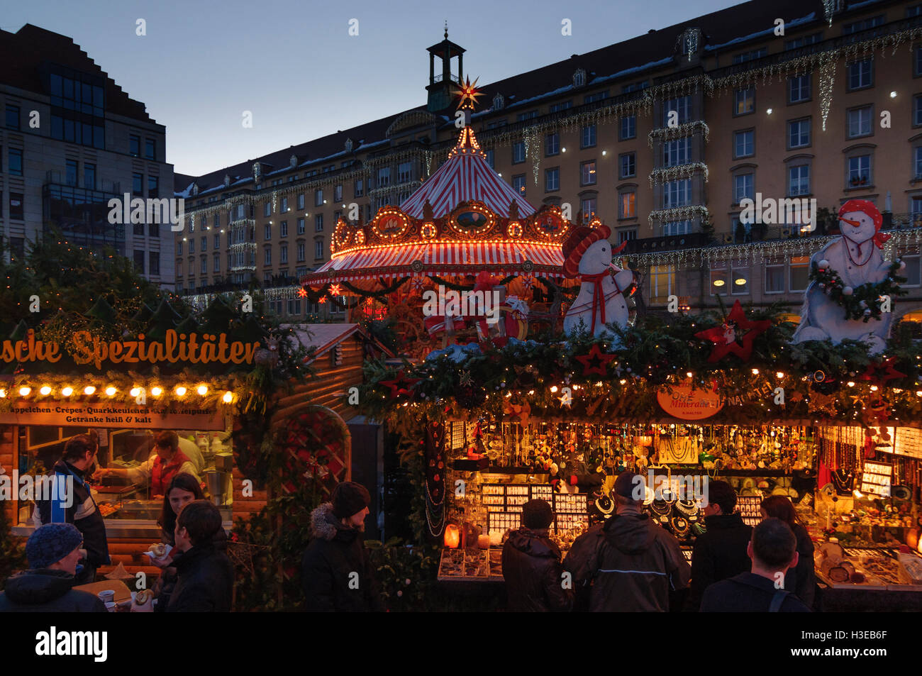 Dresden: Christmas Market Striezelmarkt on the Altmarkt (Old Market ...