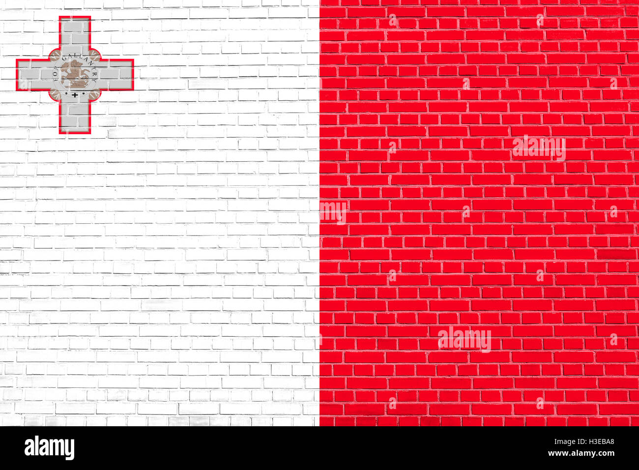 Maltese national official flag. Patriotic symbol, banner, element ...