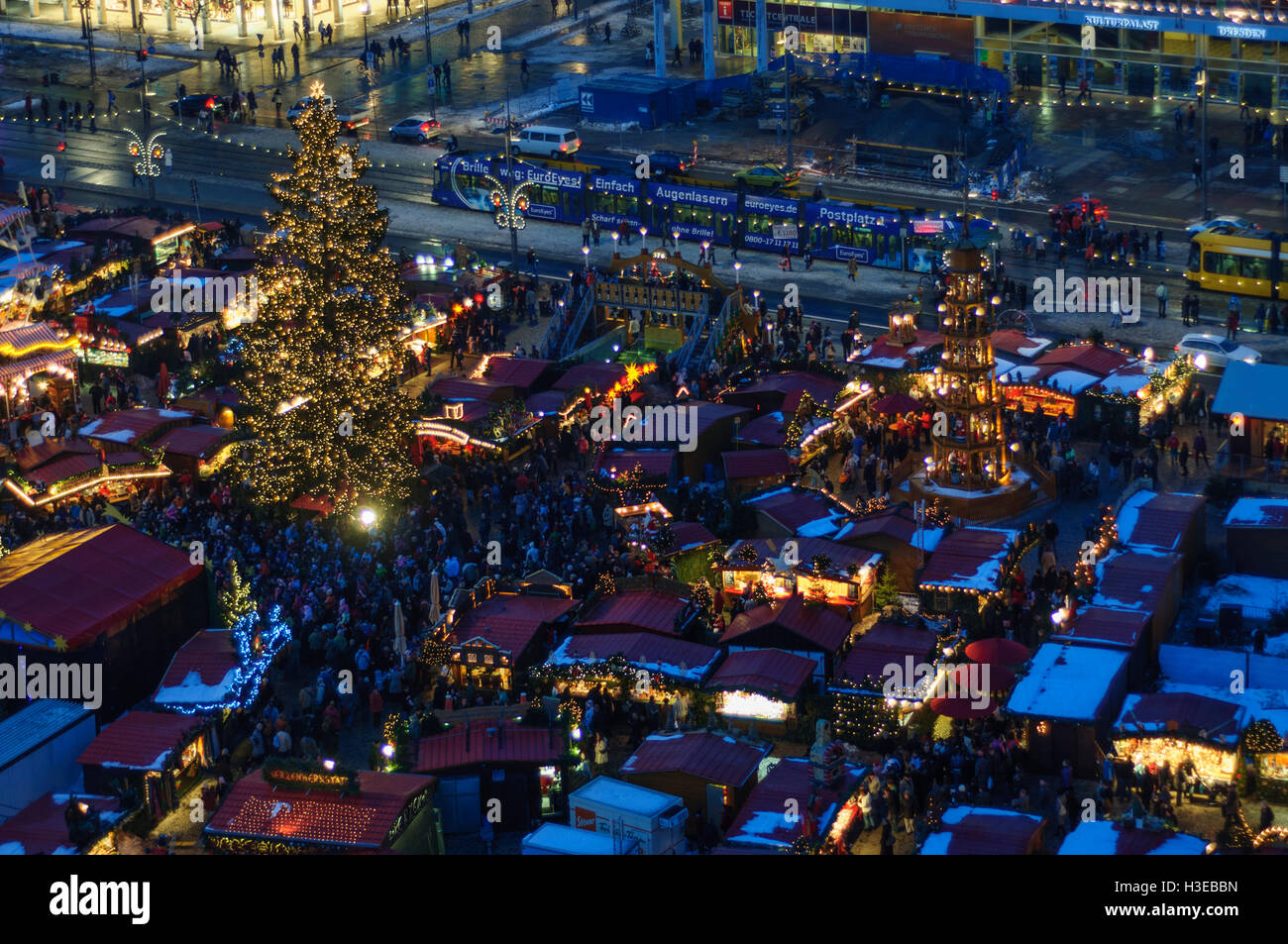 Dresden: Christmas Market Striezelmarkt on the Altmarkt (Old Market ...