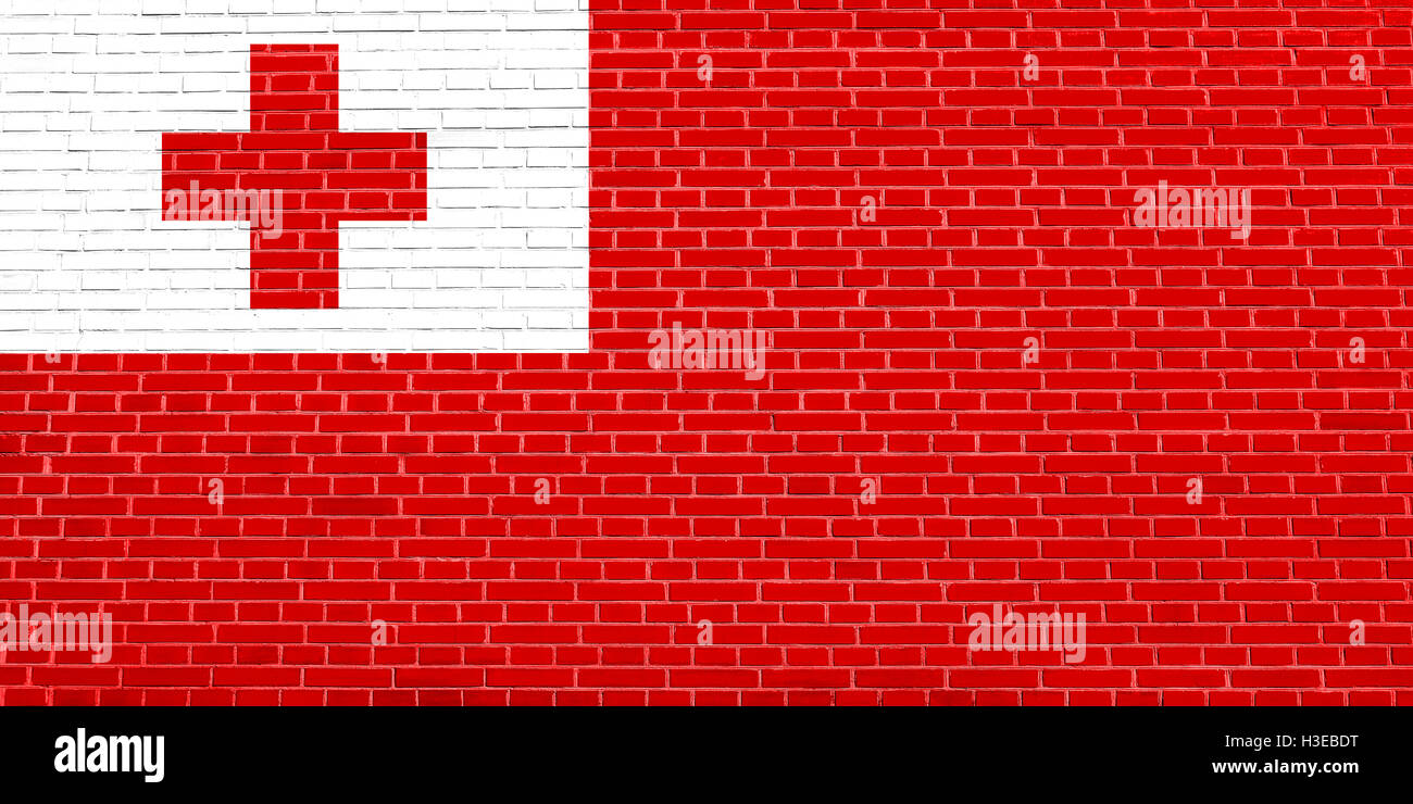 Tongan national official flag. Patriotic symbol, banner, element ...