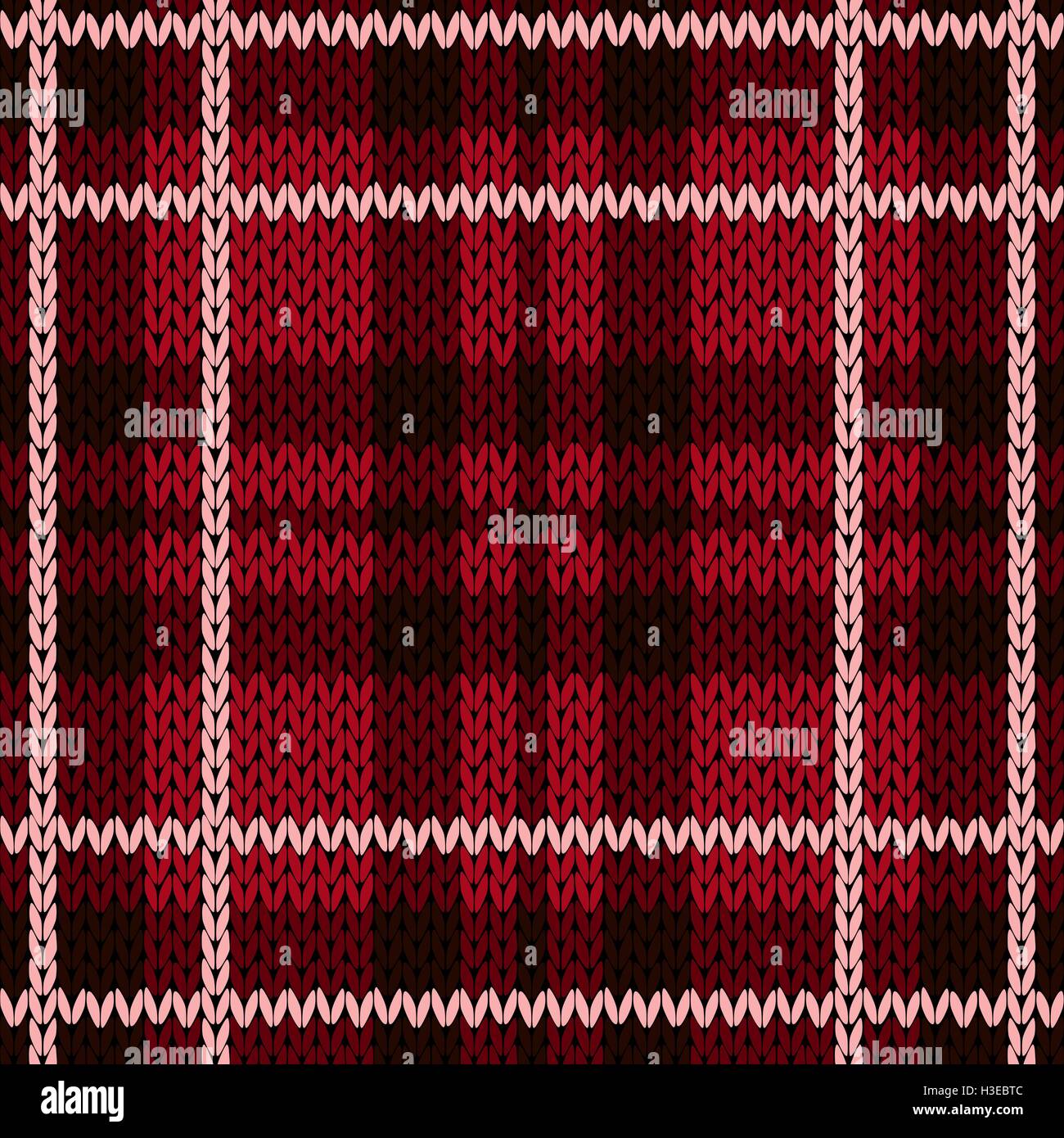 Knitting checkered seamless vector pattern with perpendicular lines as ...