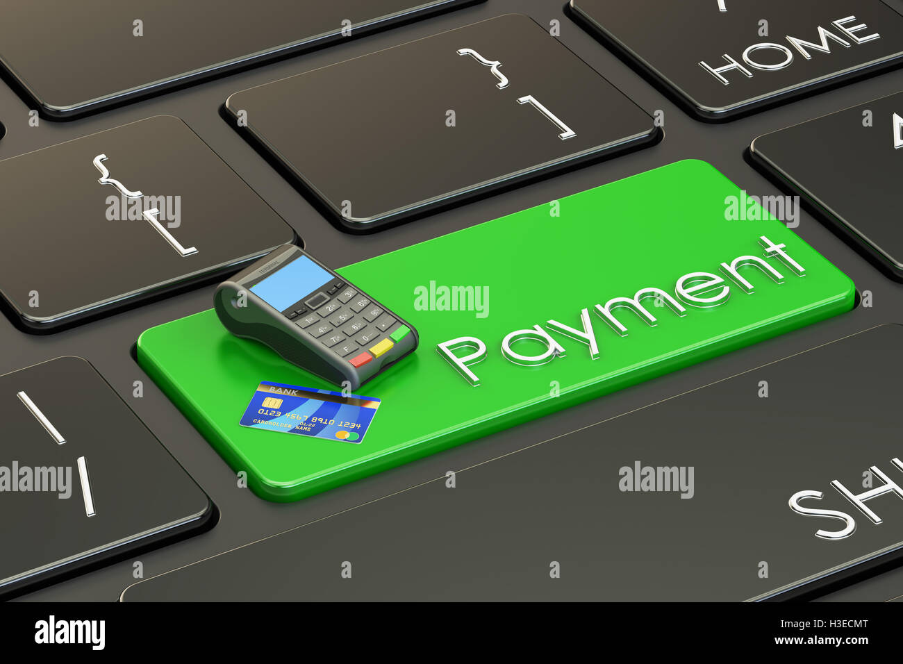3d online payment concept pos terminal hi-res stock photography and ...