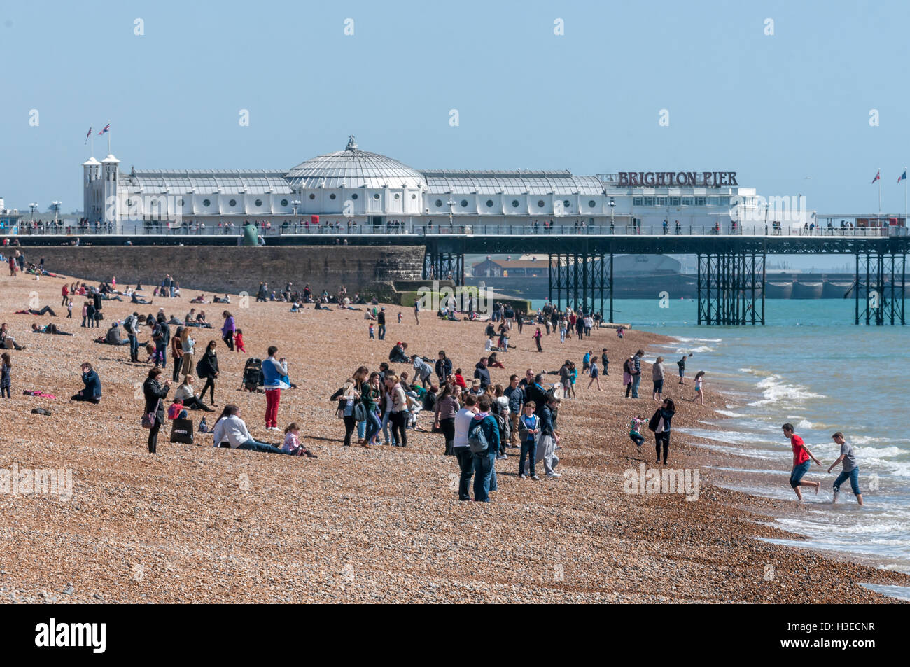 Brighton beach on sunny spring afternoon Stock Photo - Alamy