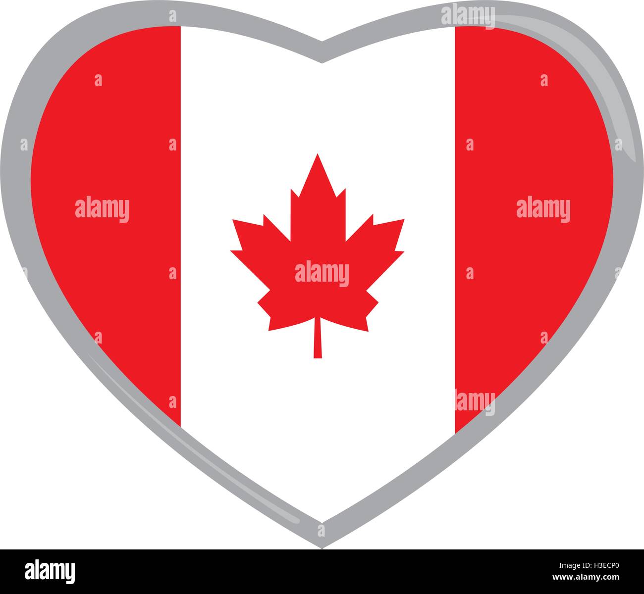 Isolated Canadian flag on a heart shape, Vector illustration Stock ...