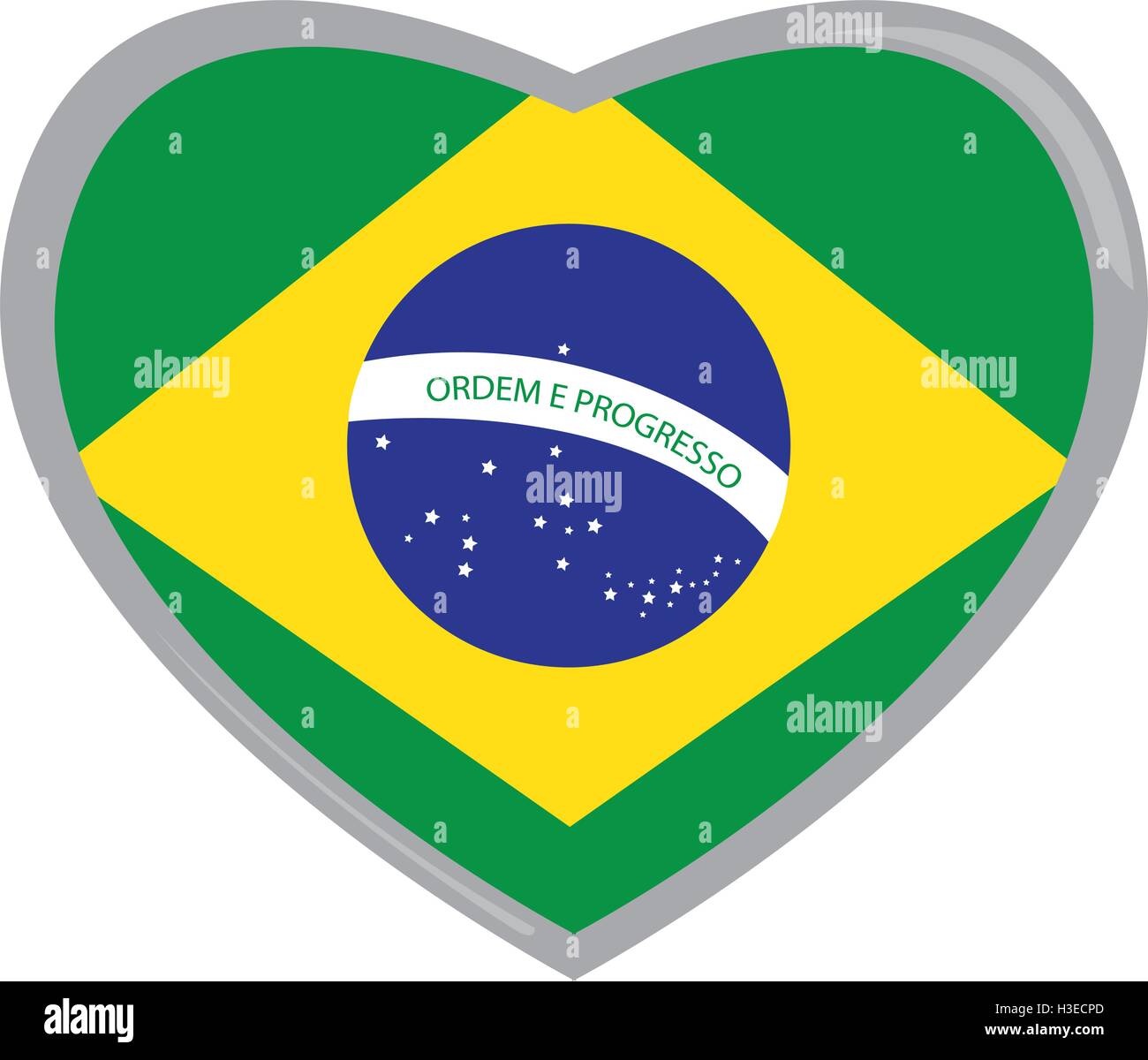 Isolated Brazilian flag on a heart shape, Vector illustration Stock ...