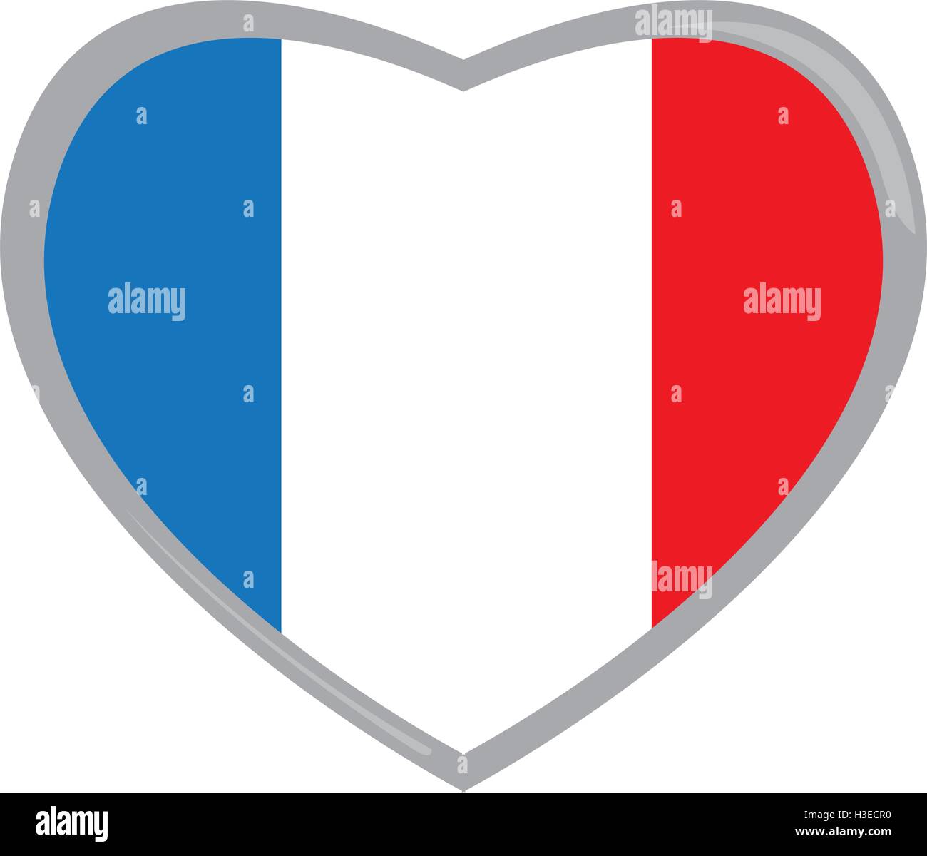 Isolated French flag on a heart shape, Vector illustration Stock Vector ...