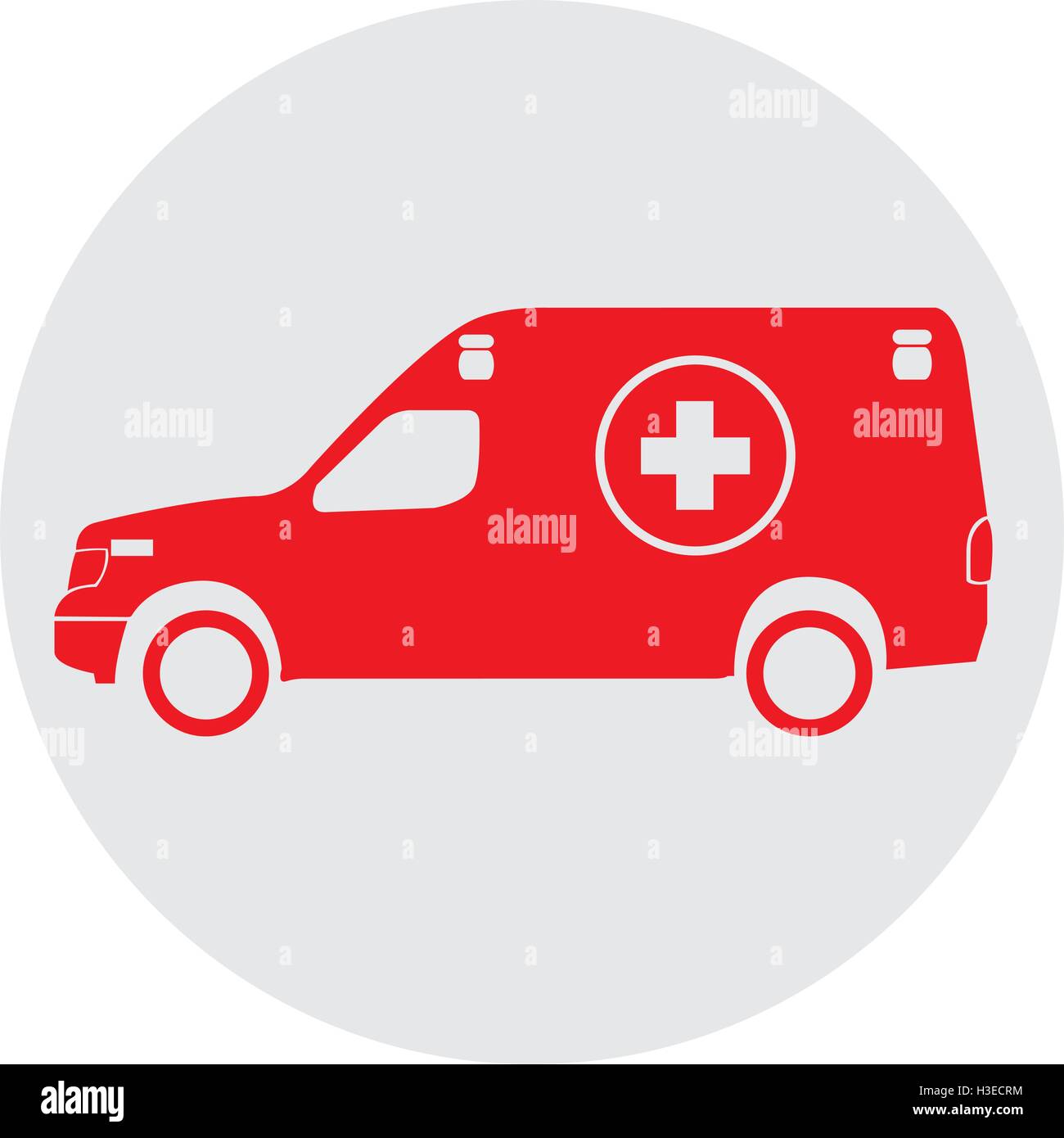 Isolated ambulance icon on a grey sticker, Vector illustration Stock ...