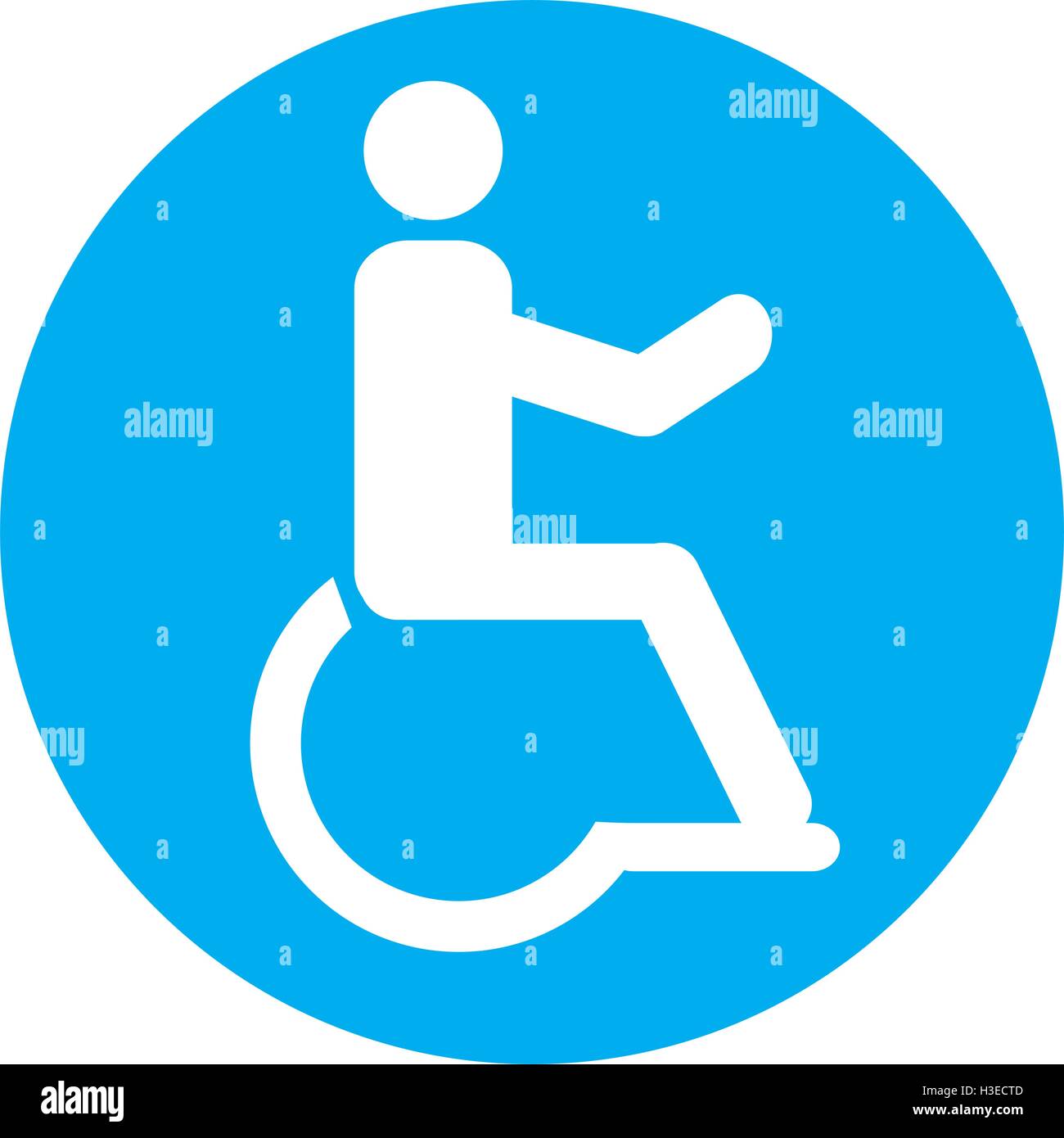 Isolated disabled person icon on a blue sticker, Vector illustration ...