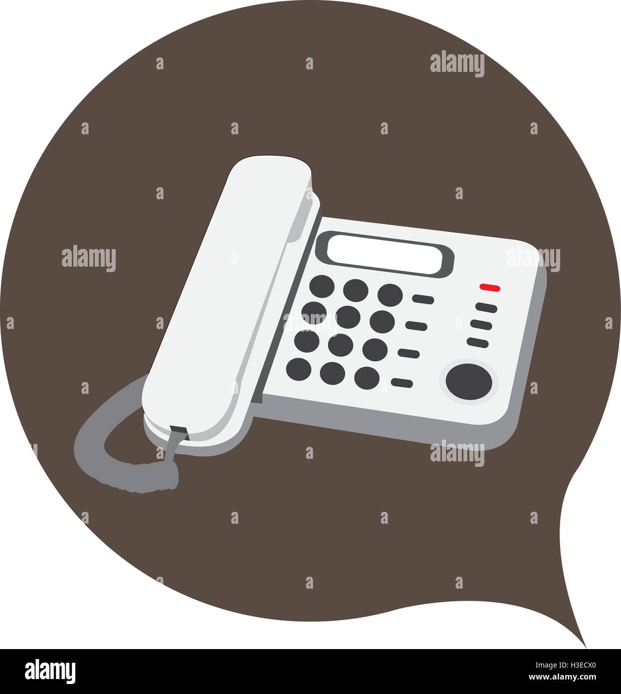 Isolated telephone on a brown sticker, Vector illustration Stock Vector ...