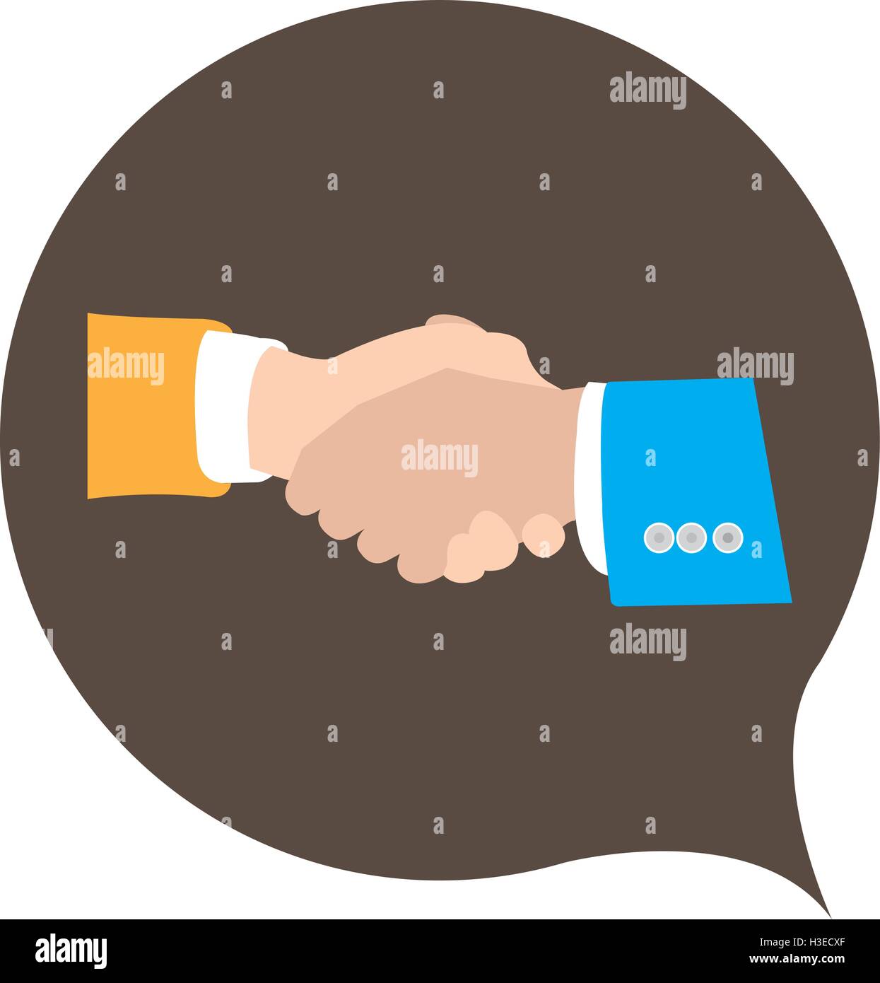 Isolated handshake icon on a brown sticker, Vector illustration Stock ...