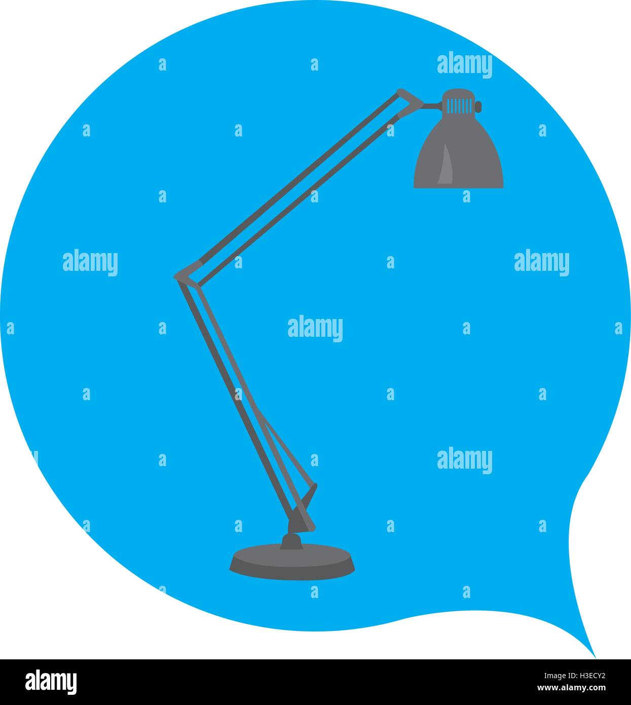 Isolated lamp on a blue sticker, Vector illustration Stock Vector Image ...