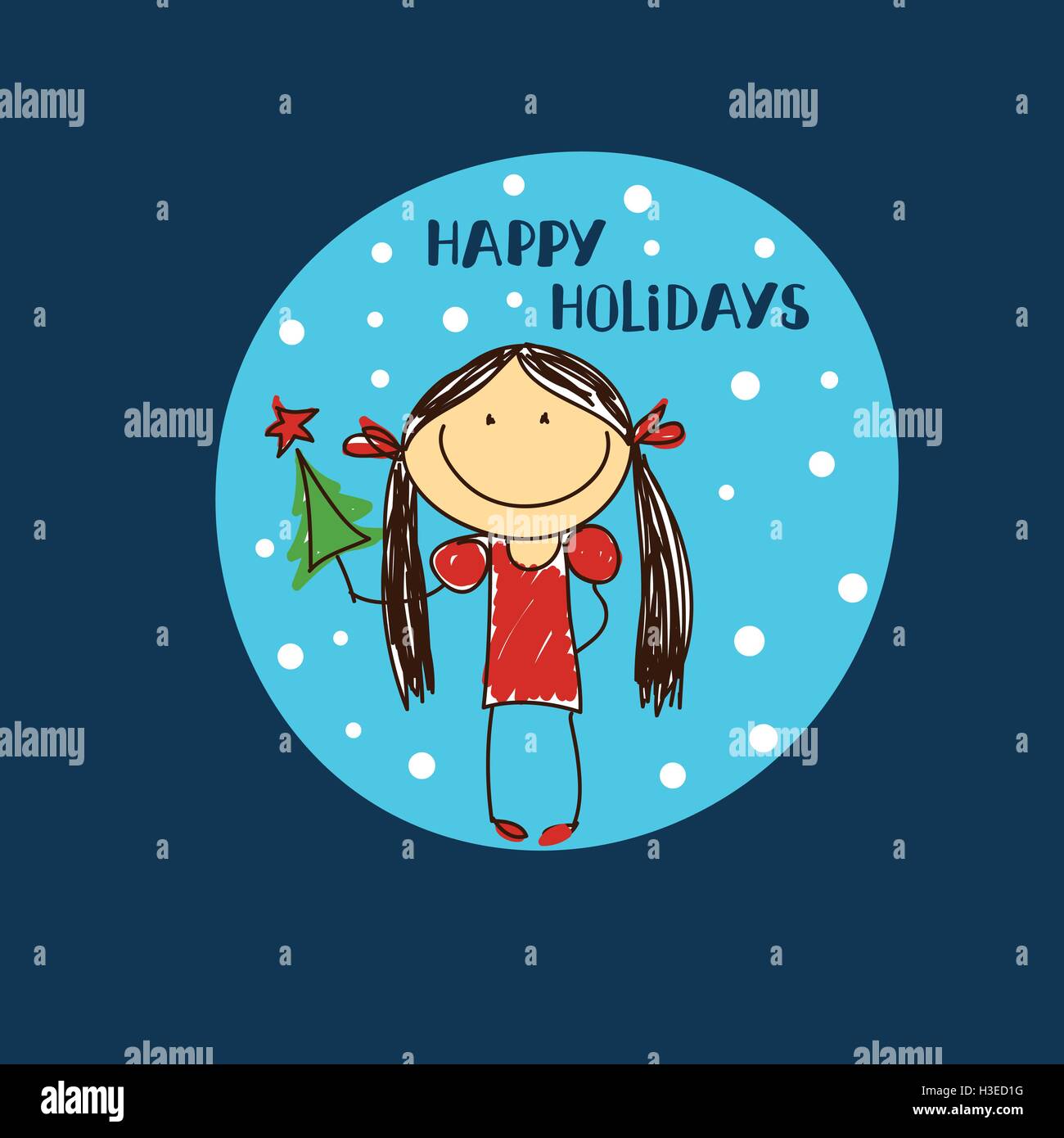 Christmas tree decor kids Stock Vector Images - Alamy
