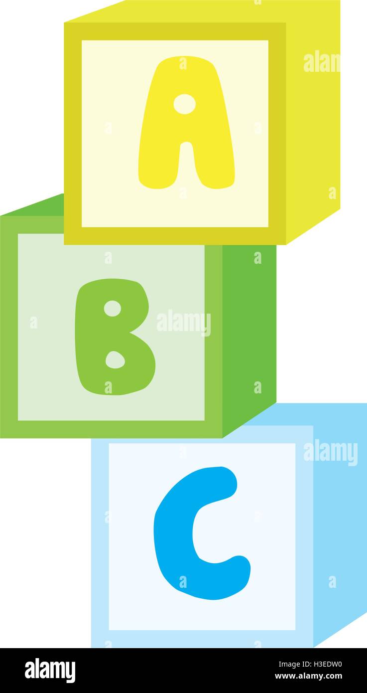 Isolated baby cube toys on a white background, Vector illustration ...