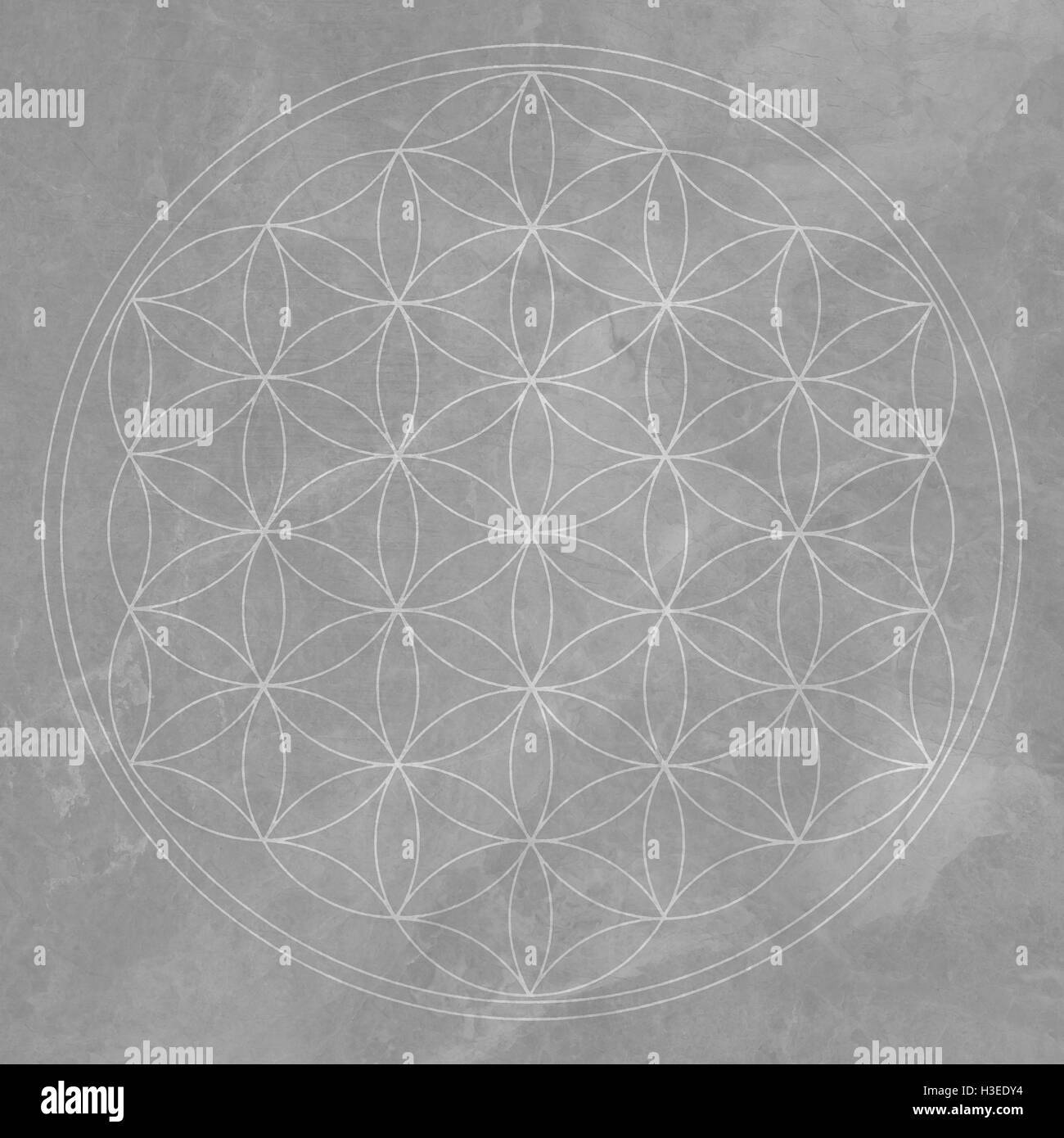 Flower of life symbol ancient Black and White Stock Photos & Images - Alamy