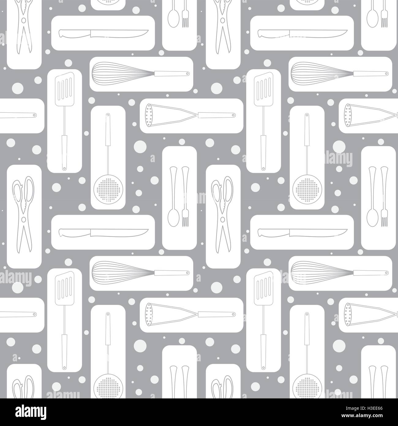 Seamless background with icons of kitchen ware Stock Vector Image & Art ...