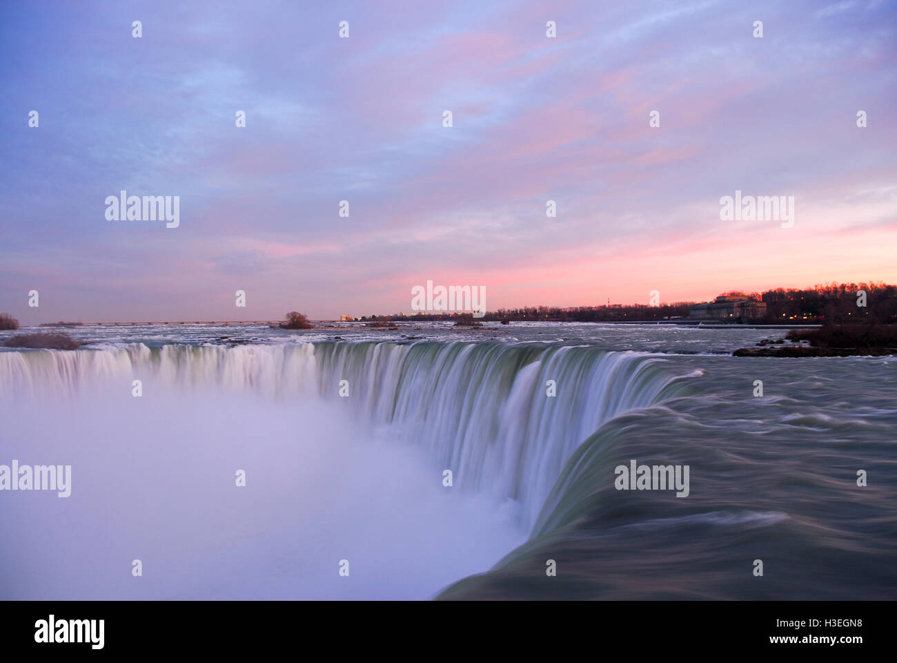 Niagara Falls at sunset from the Canadian side Stock Photo - Alamy