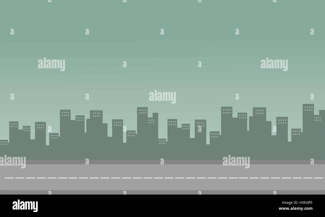 Silhouette of congested city with building Stock Vector Image & Art - Alamy