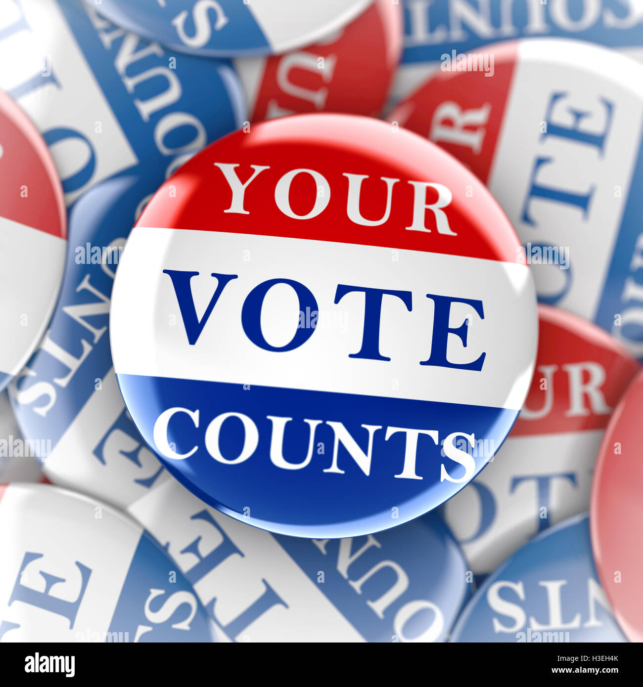 Vote buttons with Your Vote Counts - 3d rendering Stock Photo - Alamy
