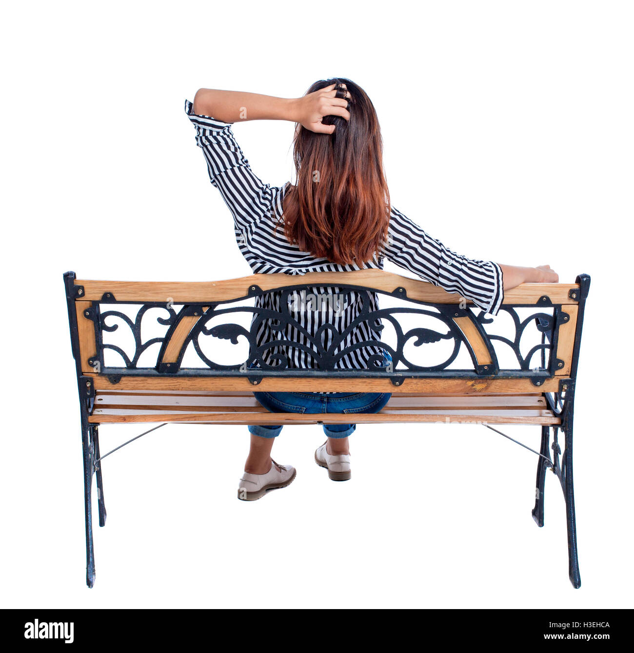 Person Sitting On A Bench Side View