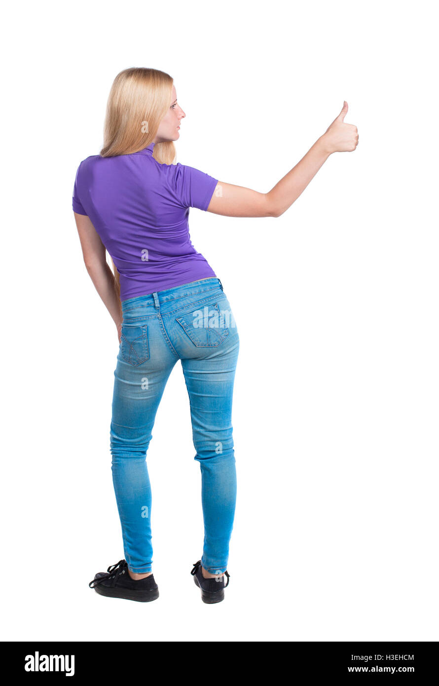 Young woman hiking rear Cut Out Stock Images & Pictures - Alamy