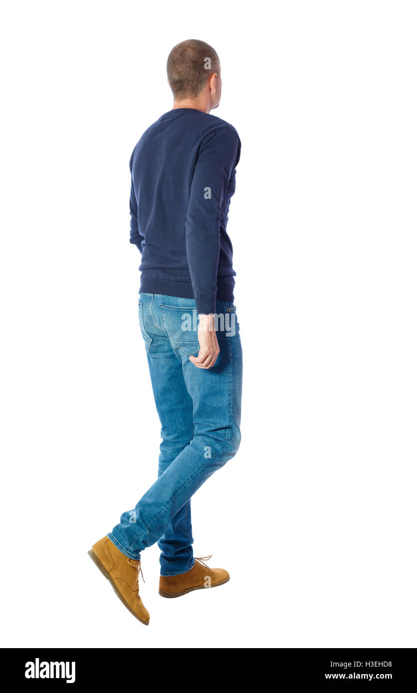 Man walking sideways white background hi-res stock photography and ...