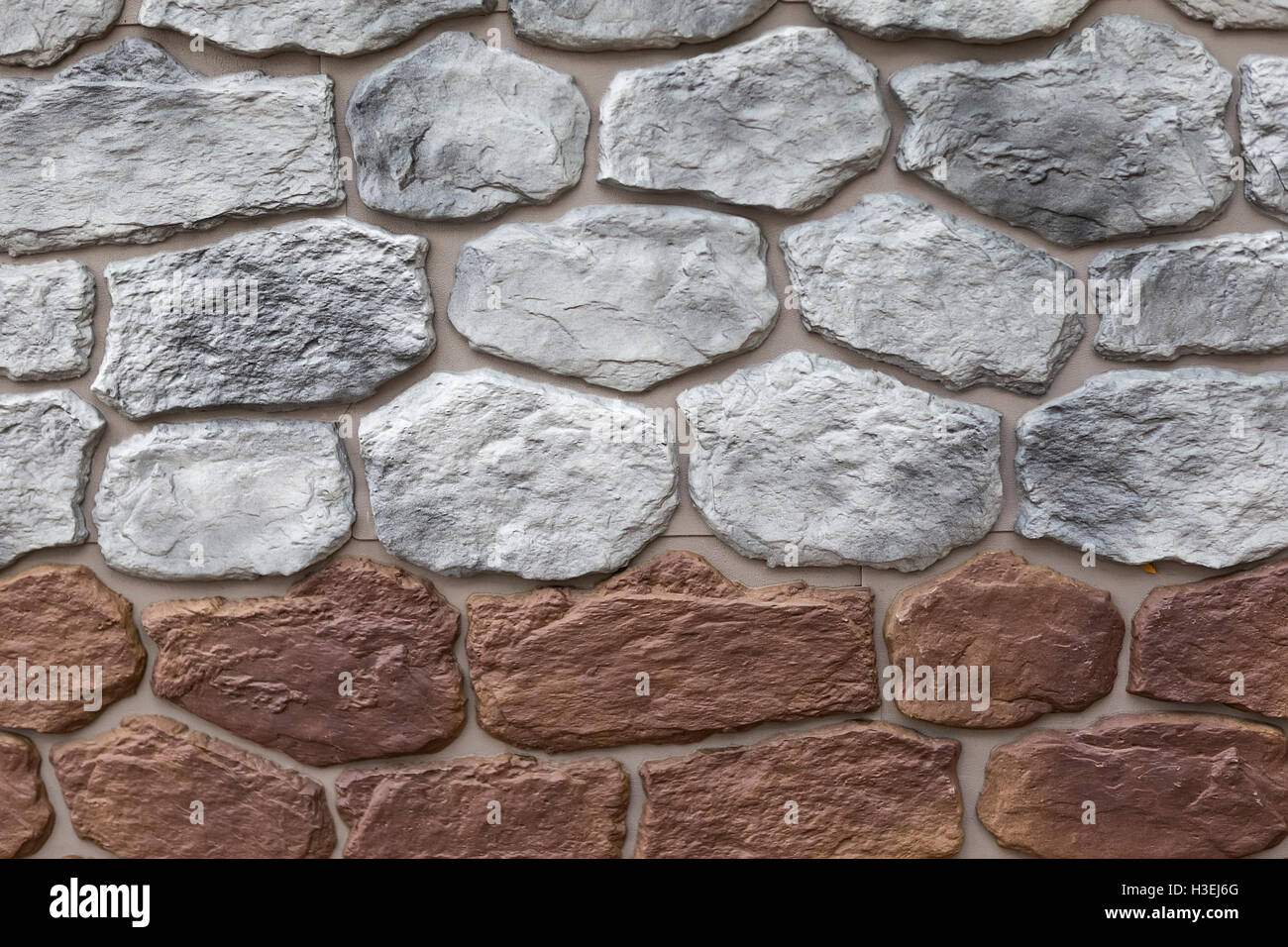 Wall external finish of the blocks and bricks country house Stock Photo ...