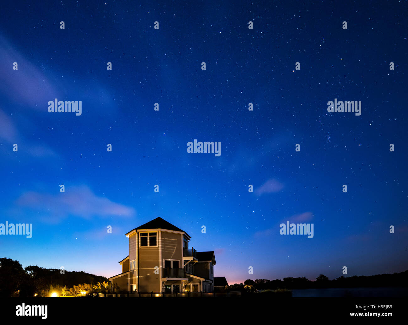 Beautiful night sky astrophotography landscape image of stars over ...