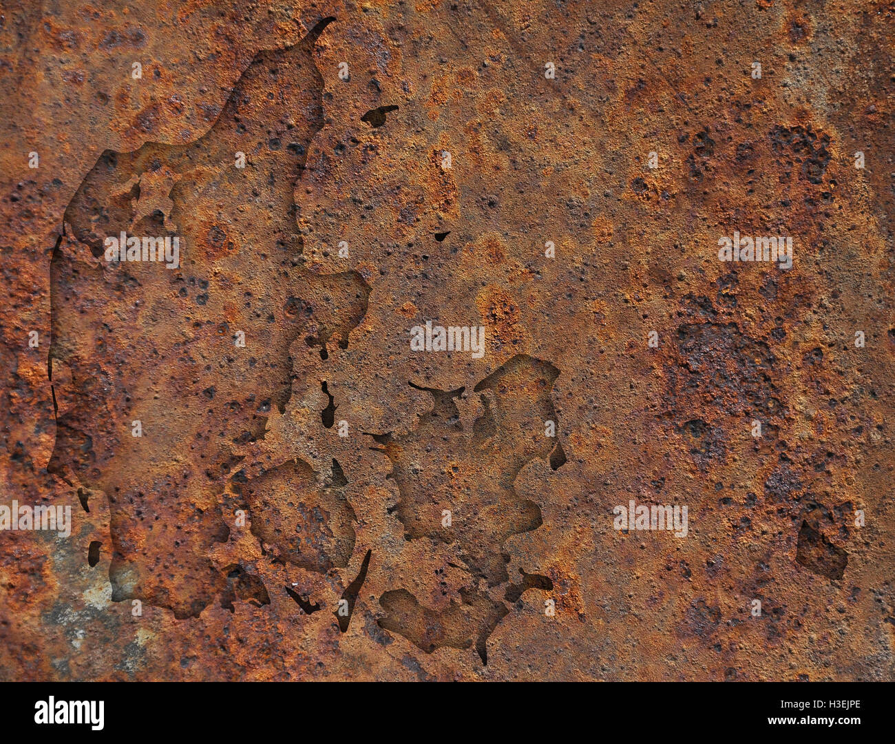 Map of denmark on rusty metal hi-res stock photography and images - Alamy