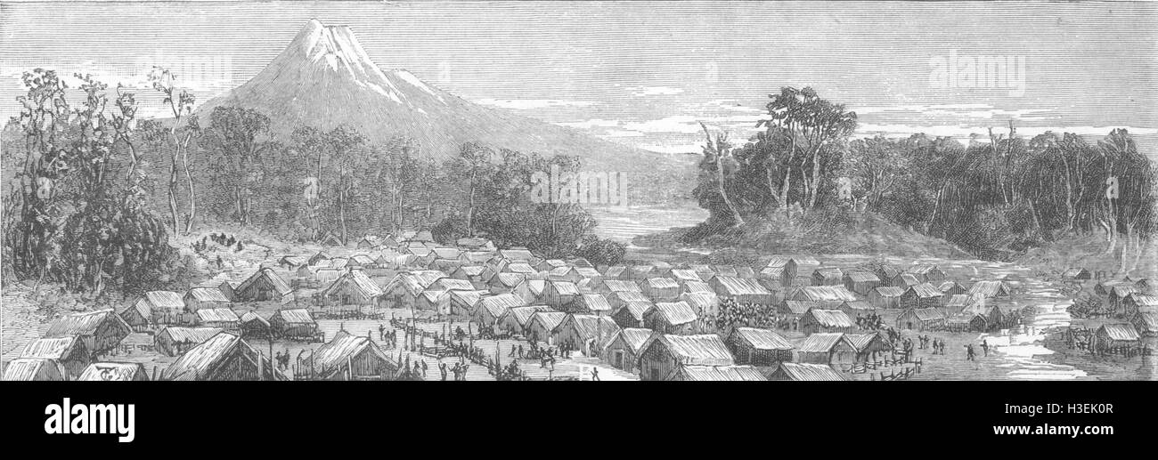 NEW ZEALAND Threatened Maori rising in Parihaka, main Stronghold 1881 ...