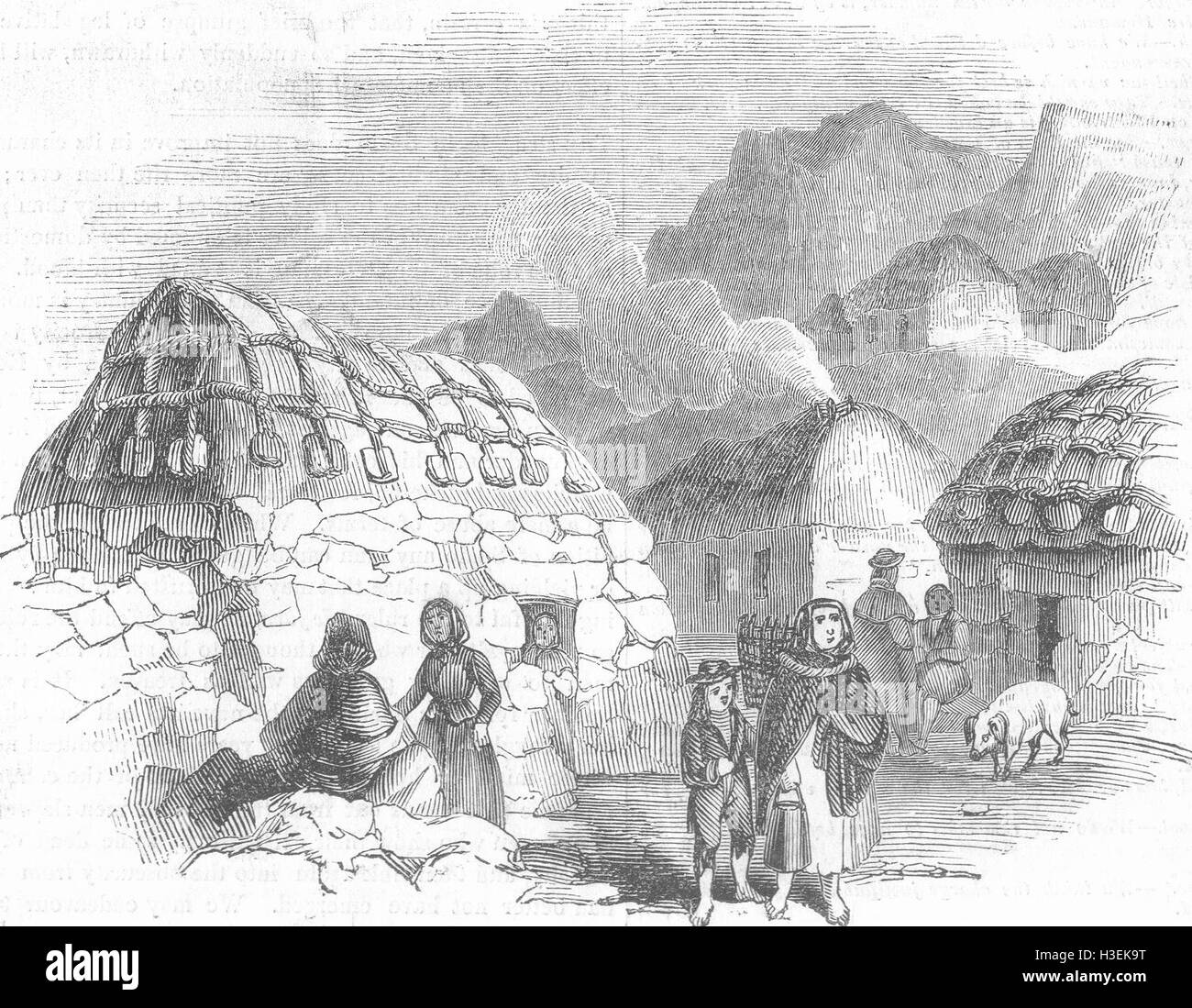 IRELAND View in Achill 1844. The Illustrated London News Stock Photo ...