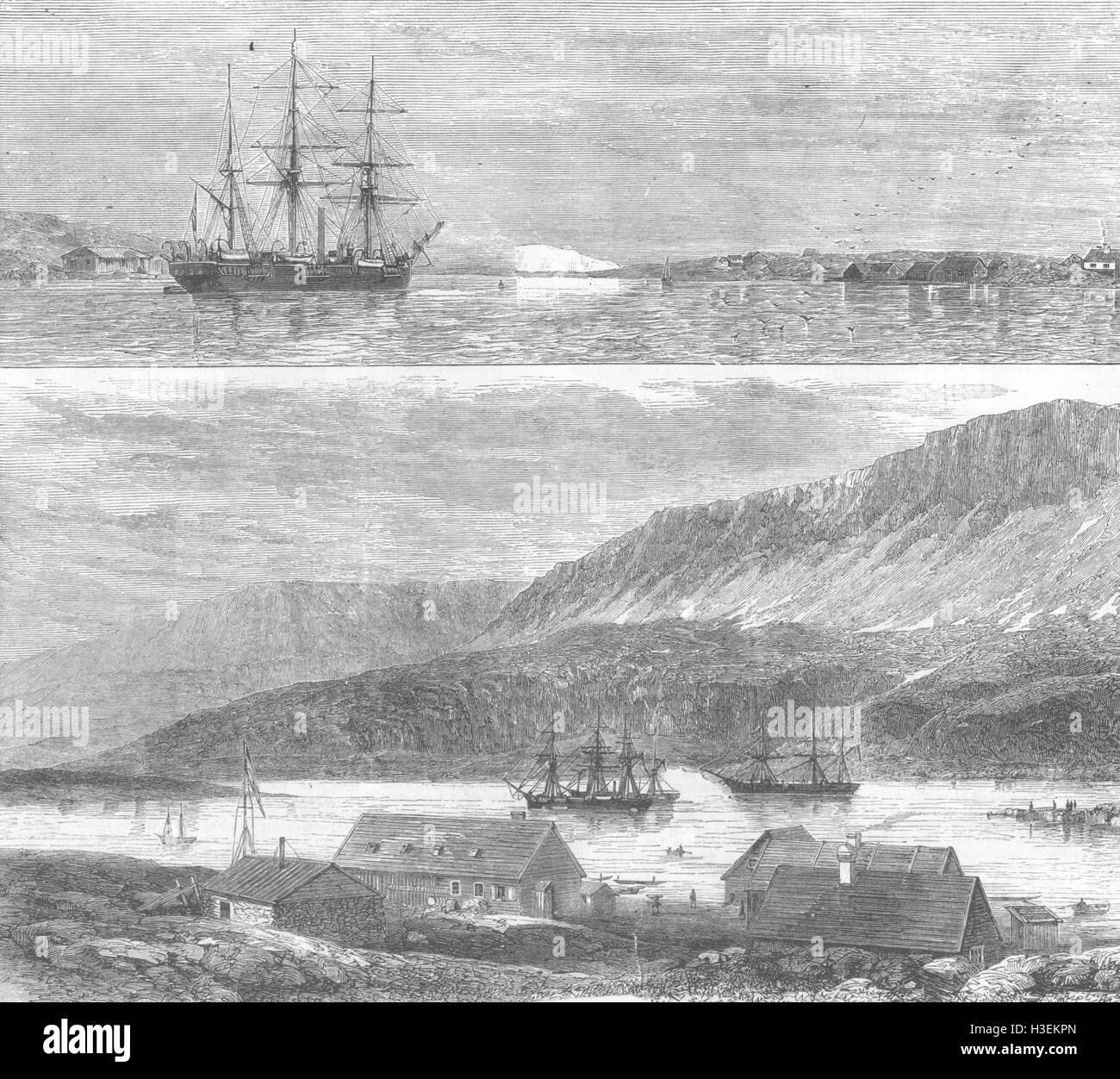 Engraving of the ships Black and White Stock Photos & Images - Alamy