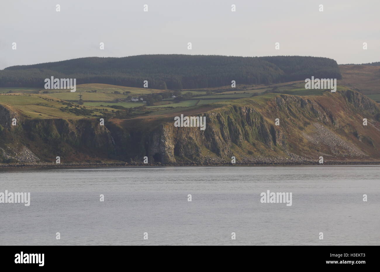 Distant view of Black Cave Bennan Head Isle of Arran Scotland September ...