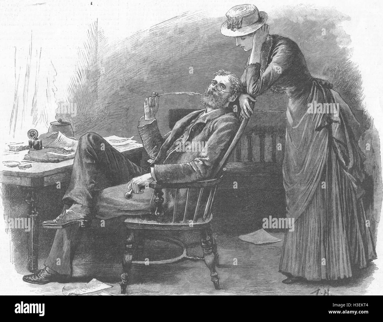 WRITERS No Caption 1885. The Graphic Stock Photo - Alamy