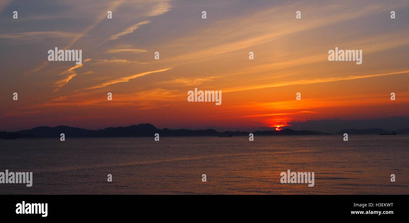 beautiful dawn and sunset from the sea Stock Photo - Alamy