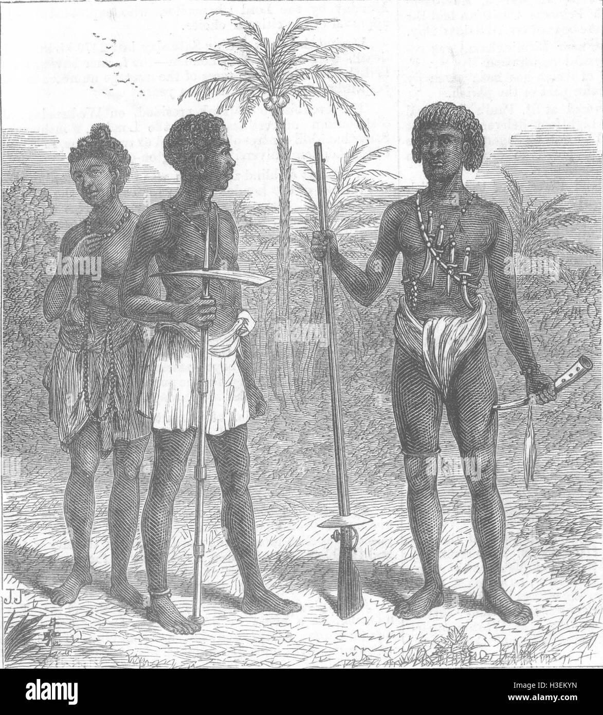 GHANA Woman & Man of Gaman & Ashanti Soldier 1873. Illustrated London ...