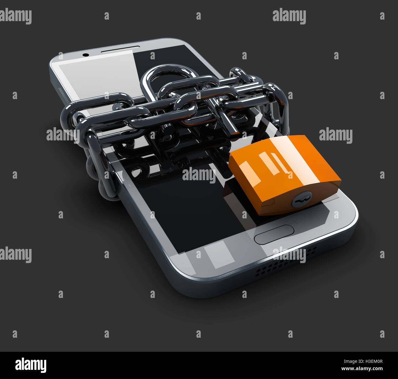 Unlocked phone isolated on a black background Stock Photo - Alamy