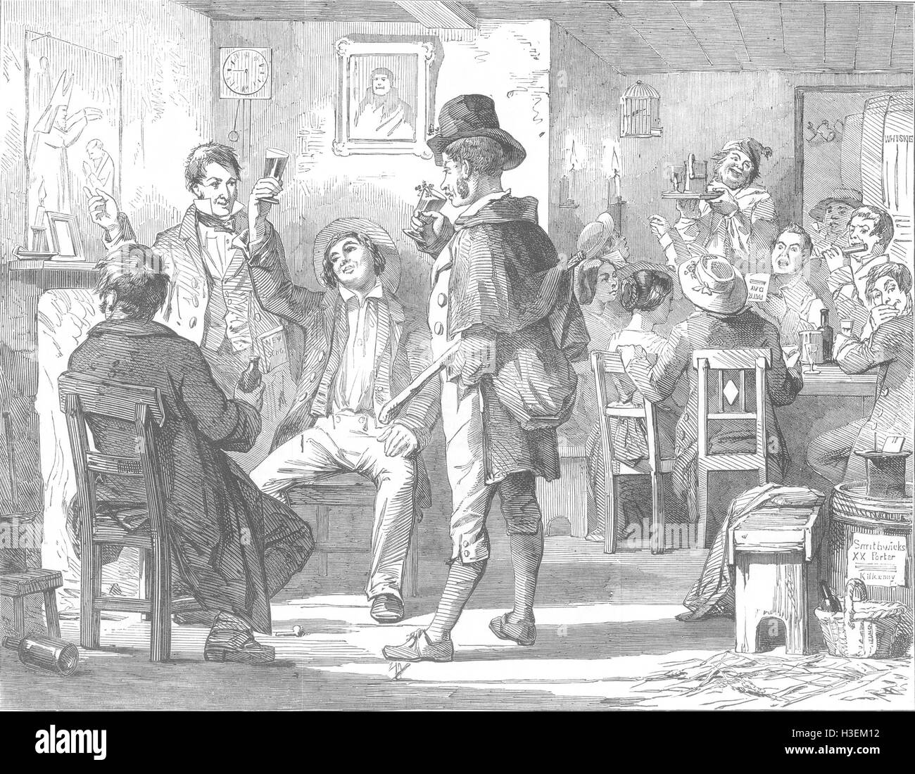 IRELAND Drowning Shamrock, St Patrick's Night 1853. Illustrated London ...