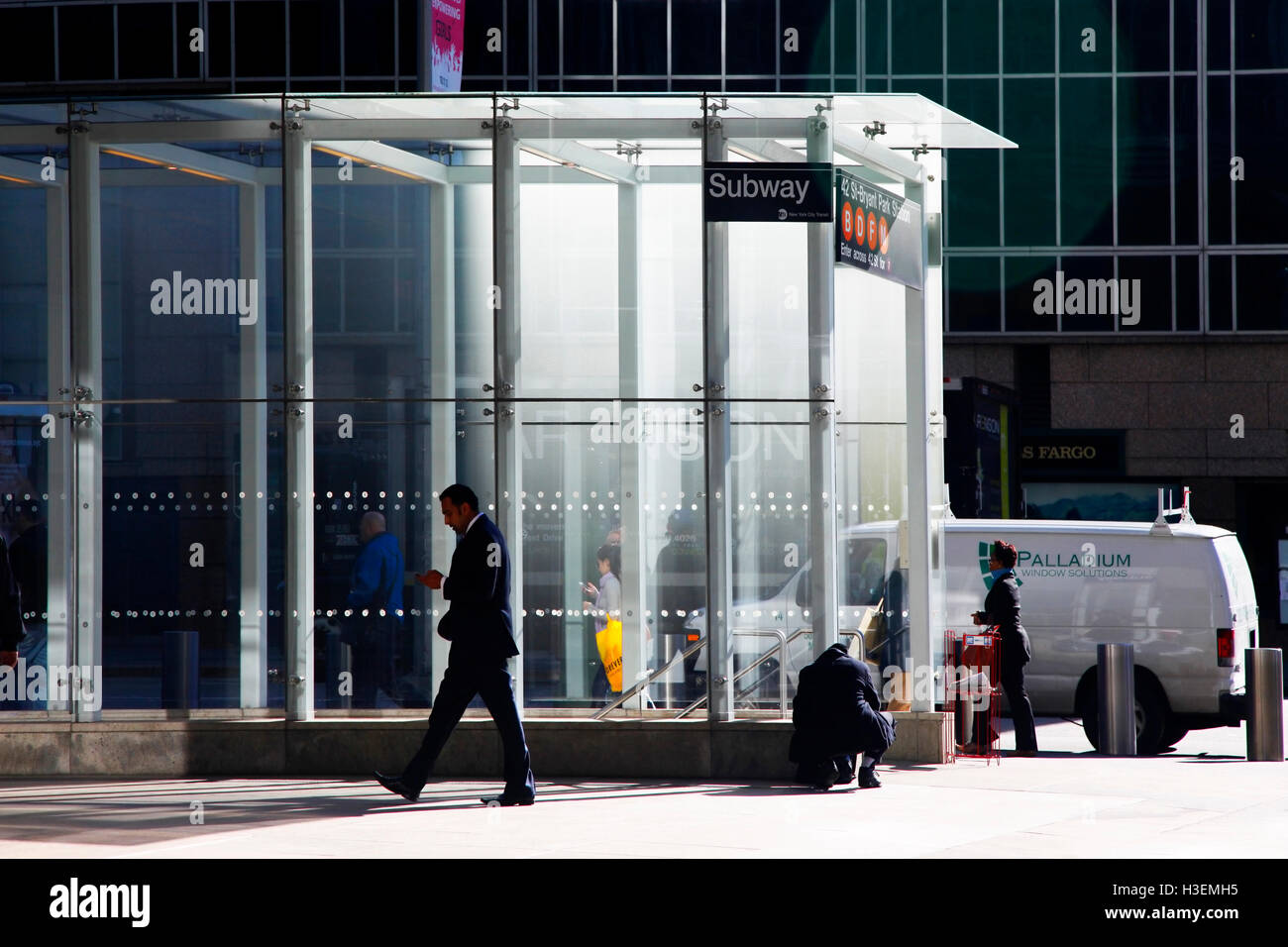 Subway entrance in Times Square in New York City. Manhattan, New York ...