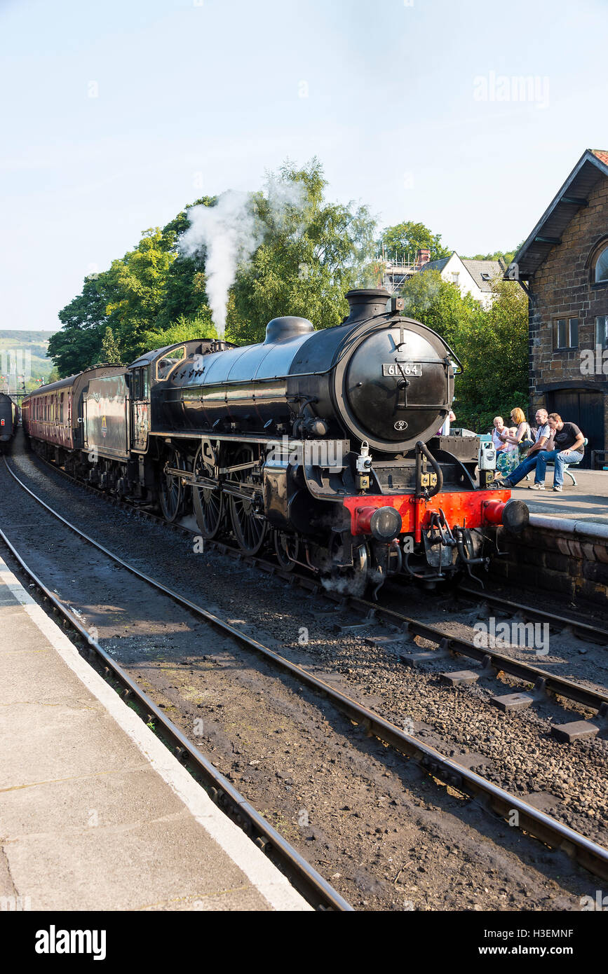Preserved Steam Engine Thompson Class B1 61264 Pulling Passenger Train ...