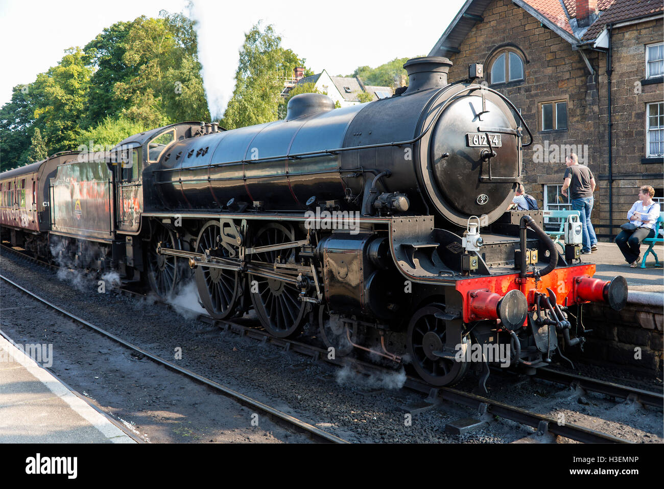 Preserved Steam Engine Thompson Class B1 61264 Pulling Passenger Train ...
