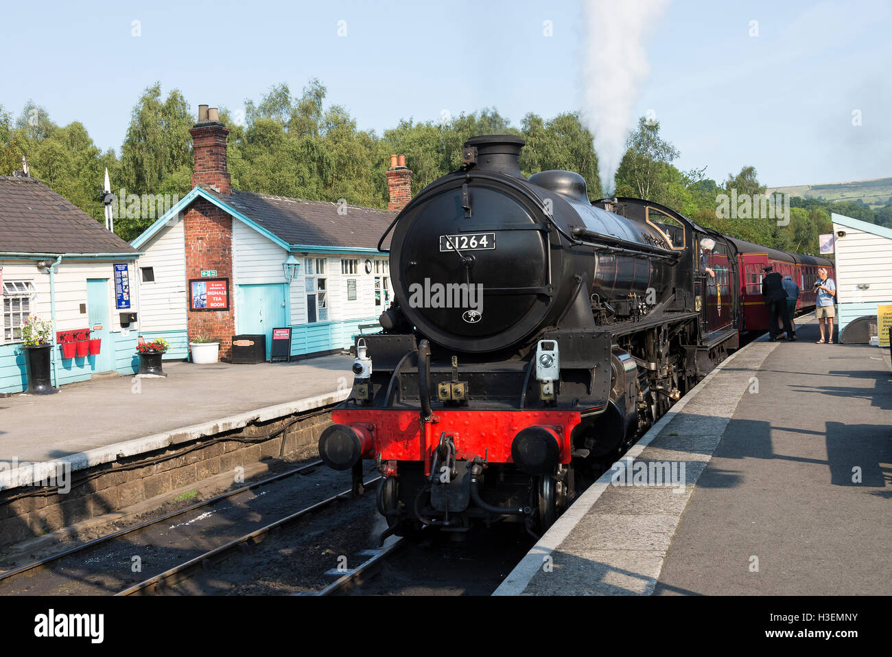 Preserved Steam Engine Thompson Class B1 61264 Pulling Passenger Train ...