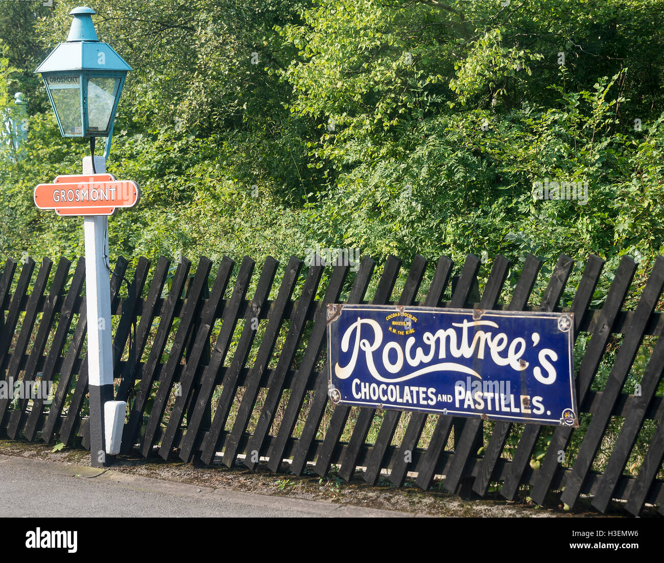 Old Advertising Boards on Fence at Grosmont Station North Yorkshire ...