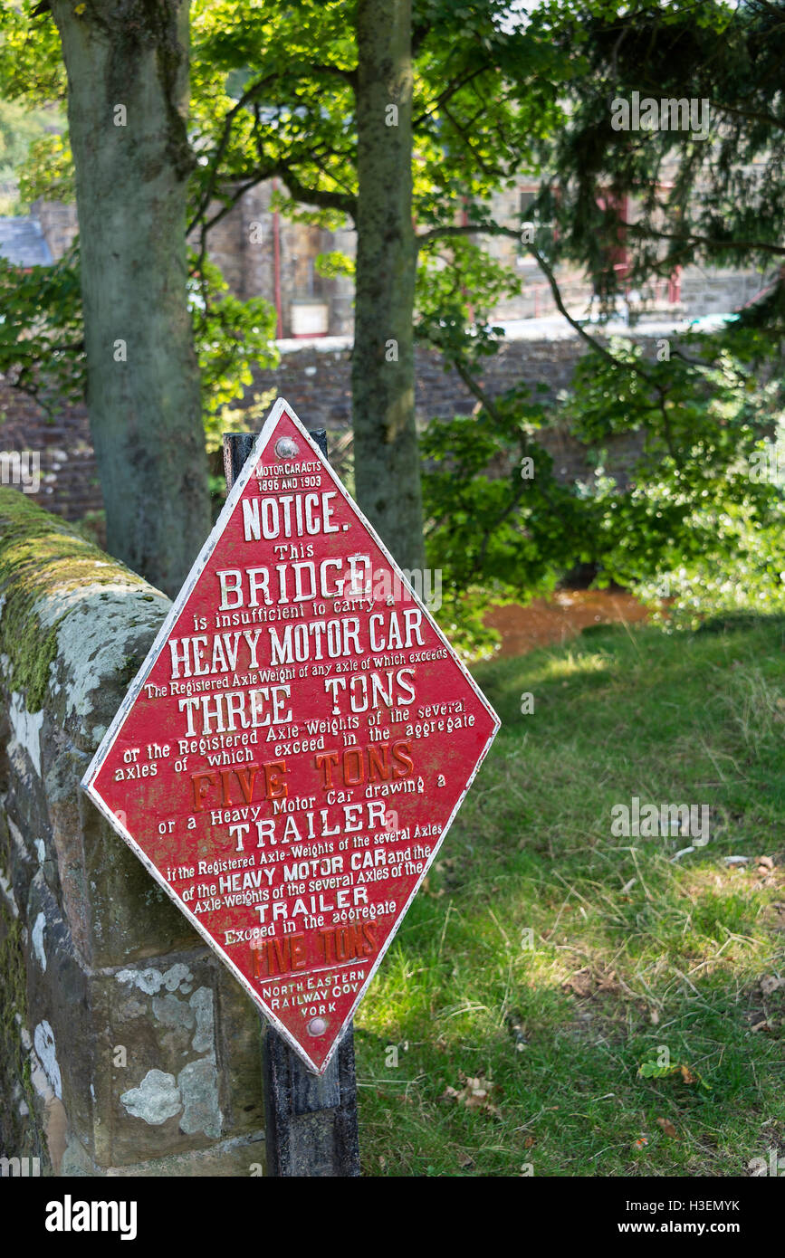 Weight Restriction Sign On Bridge on North Yorkshire Moors Railway at ...