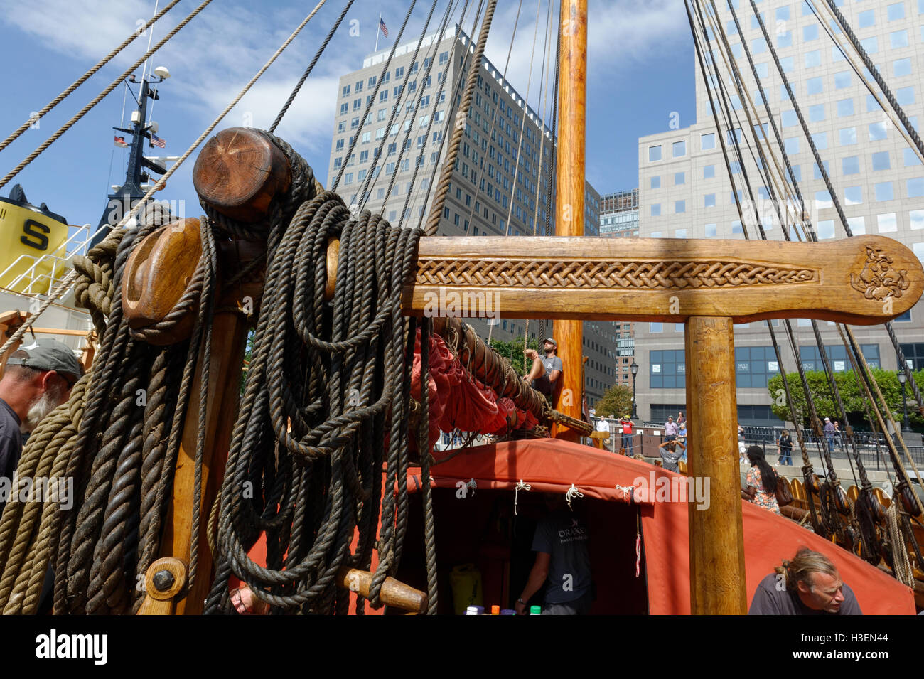 The Draken Harald Hårfagre, a newly built ship modeled on the Viking ...